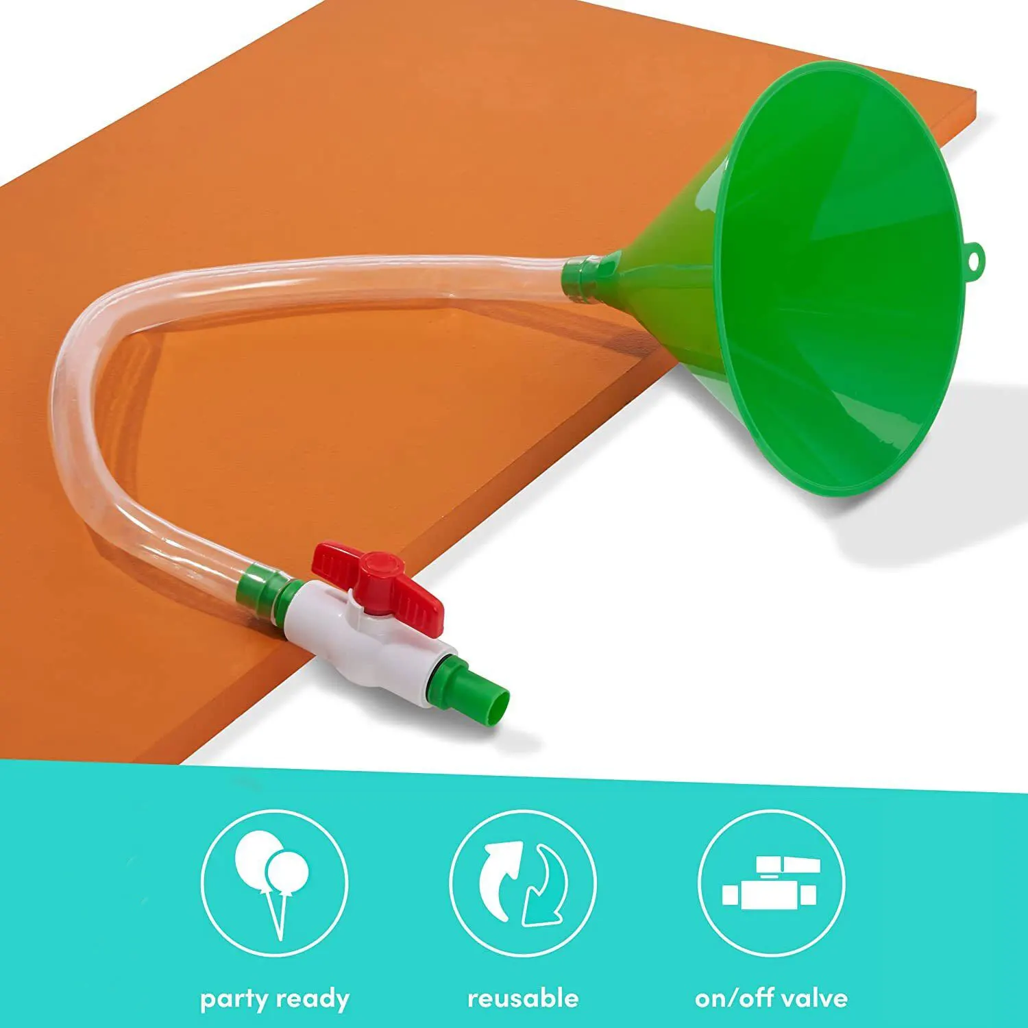 Custom Logo Single Beer Bong Funnel with Valve for Party Game