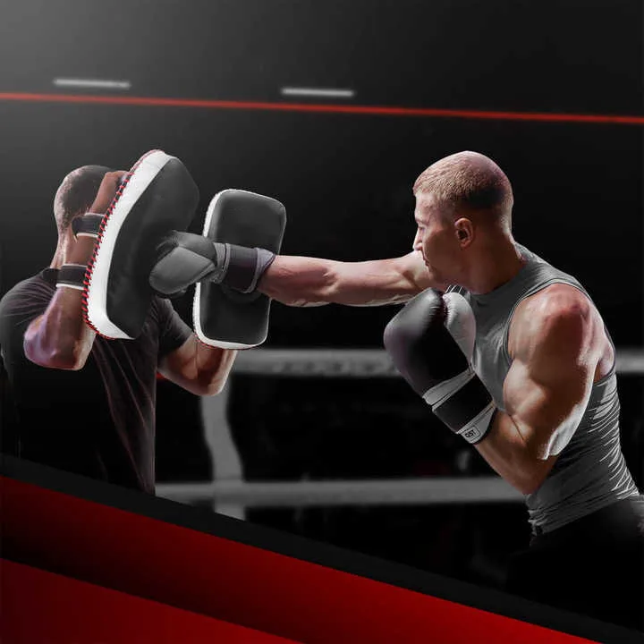 Punching Strike Foot Target Pad Kicking Shield Leather Martial Art ...