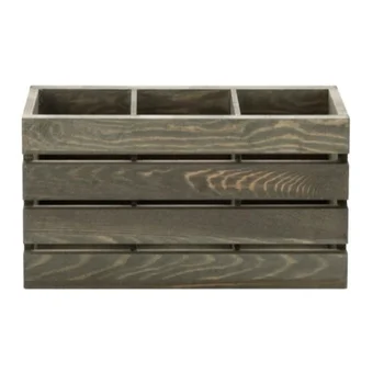 Wooden Bamboo Multi-function Desktop Organizer Wood Cutlery Holder ...