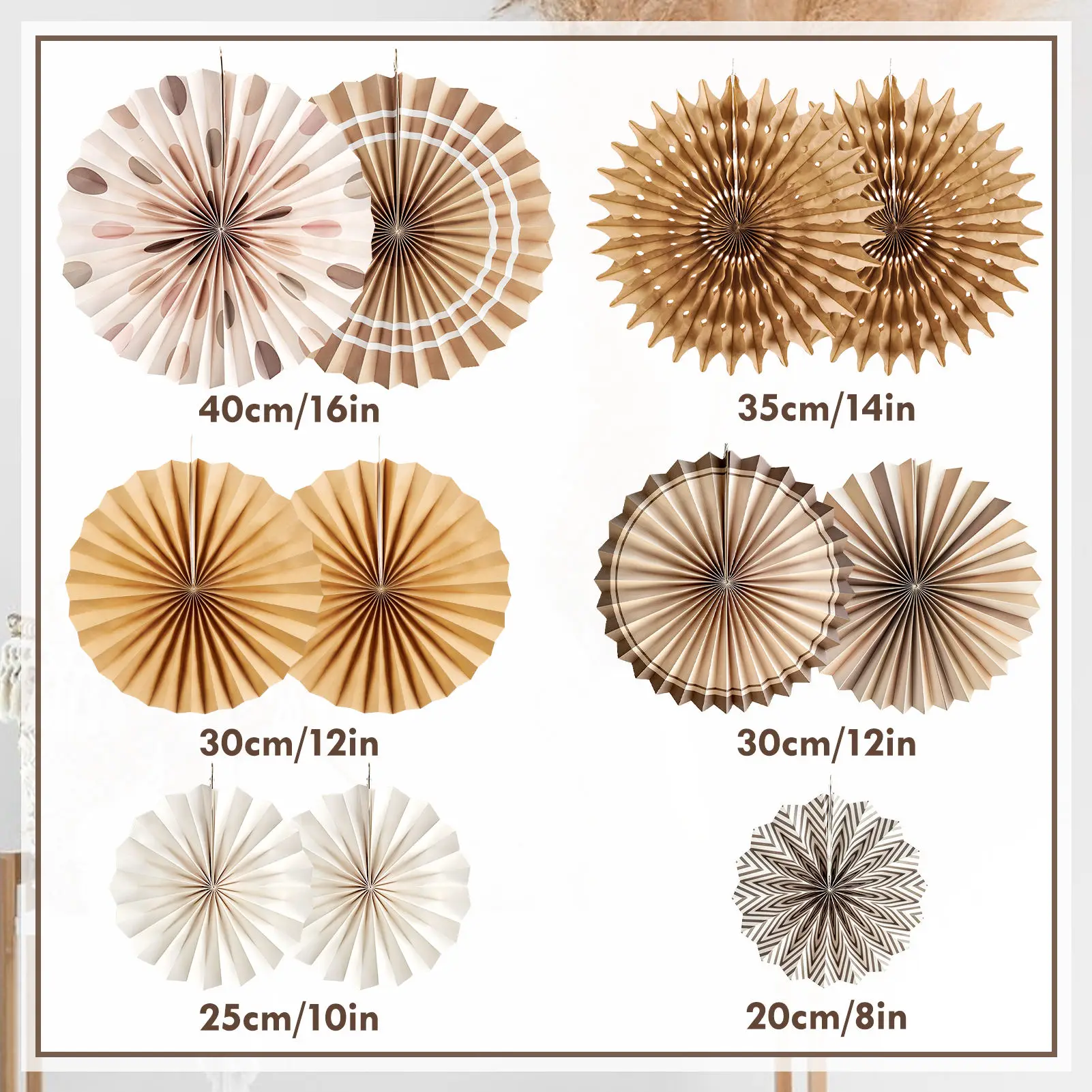 Assorted Round Paper Fans Birthday Party Baby Shower Events Decoration ...