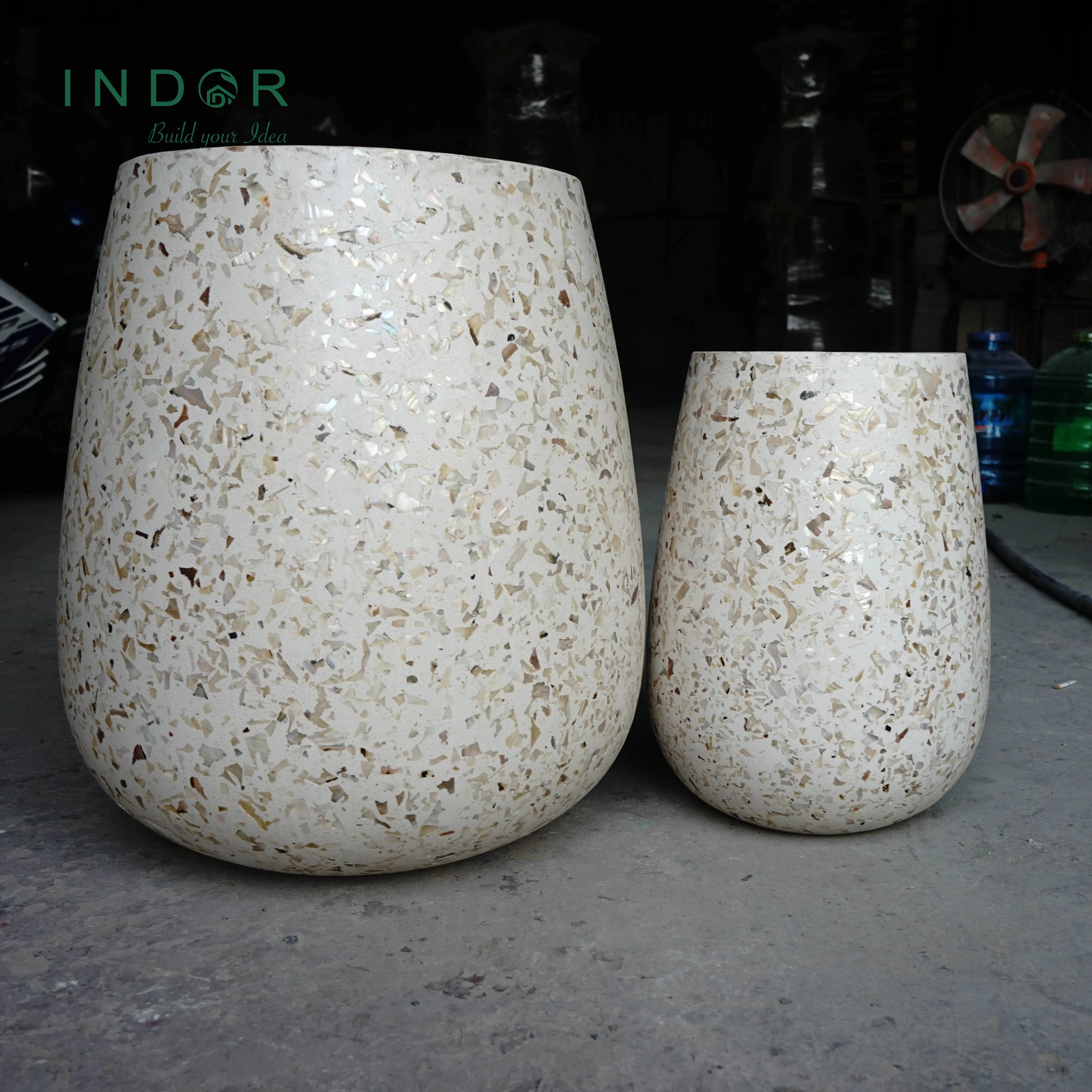 Cream Fiberstone Floor Plant Engineering Garden Supplies Home Vietnam ...