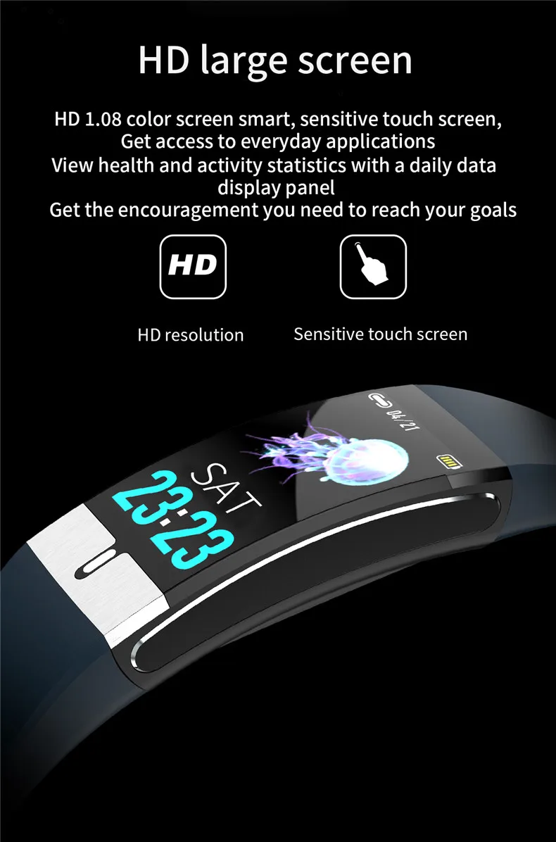 E66 Body Temperature Ecg Ppg Smart Bracelet Fitness Tracker Heart Rate Monitor Al Medical ...