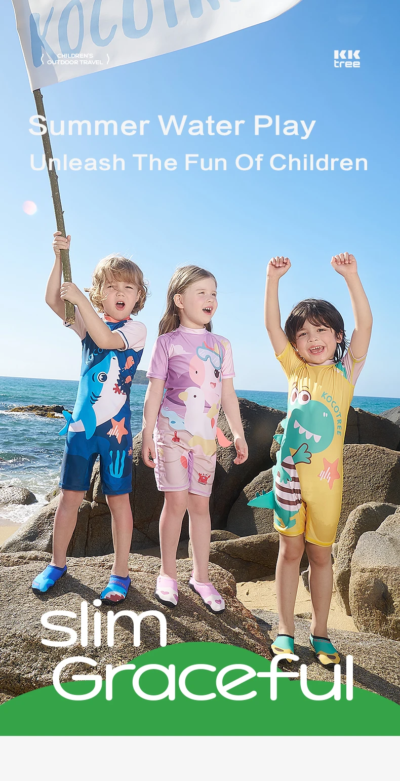 Kocotree Kids Short-sleeved Split Children Swimwear Cartoon Two Piece ...