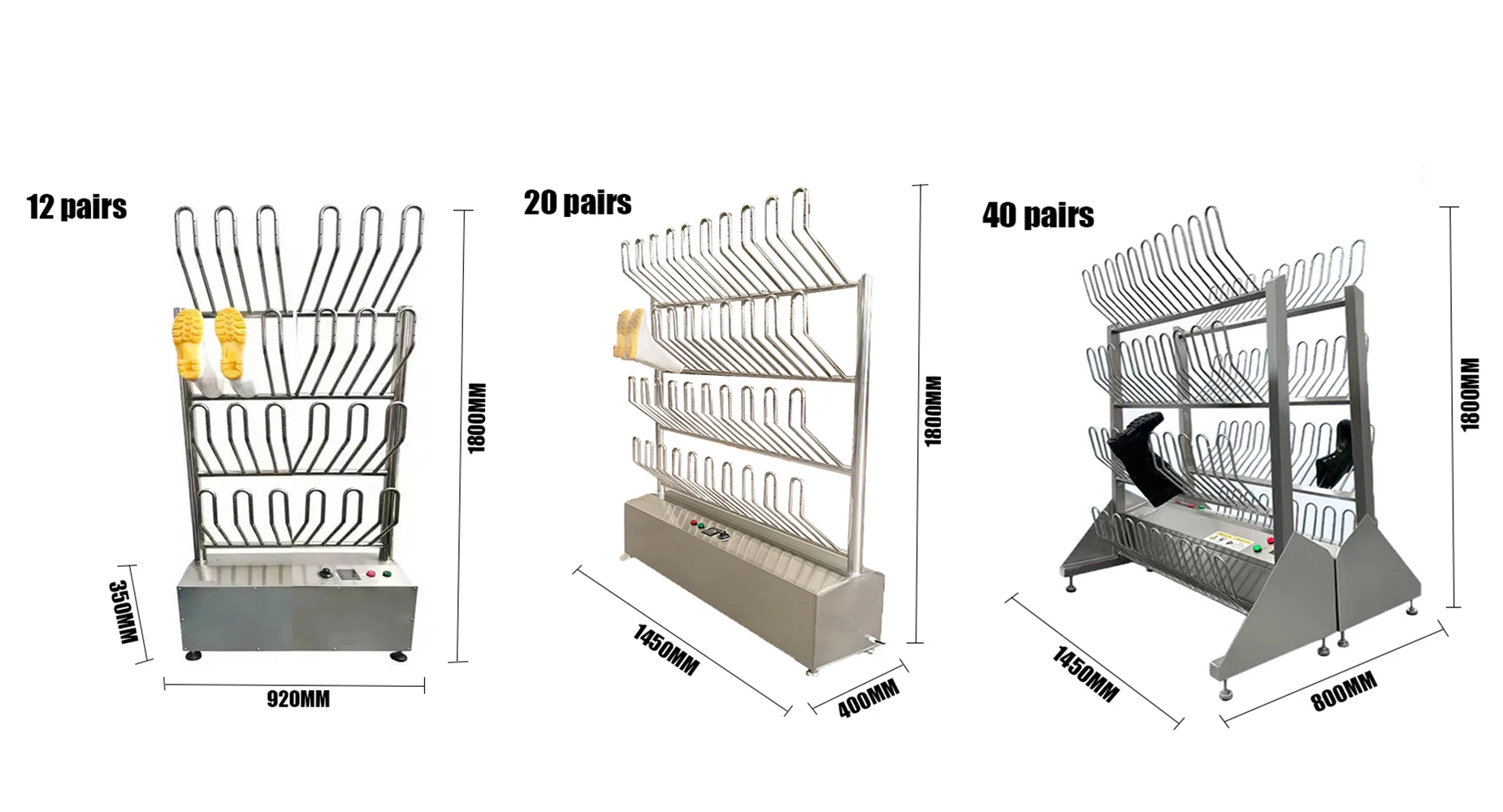 220V Electric Wall-Mounted Boot Dryer Rack Temperature-Adjustable Shoe ...