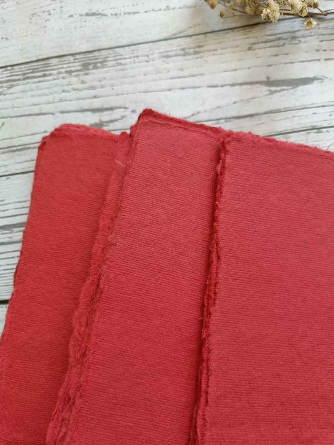 Red Khadi Cotton Rag Paper A4 - 200gsm - 100% Cotton Sheets