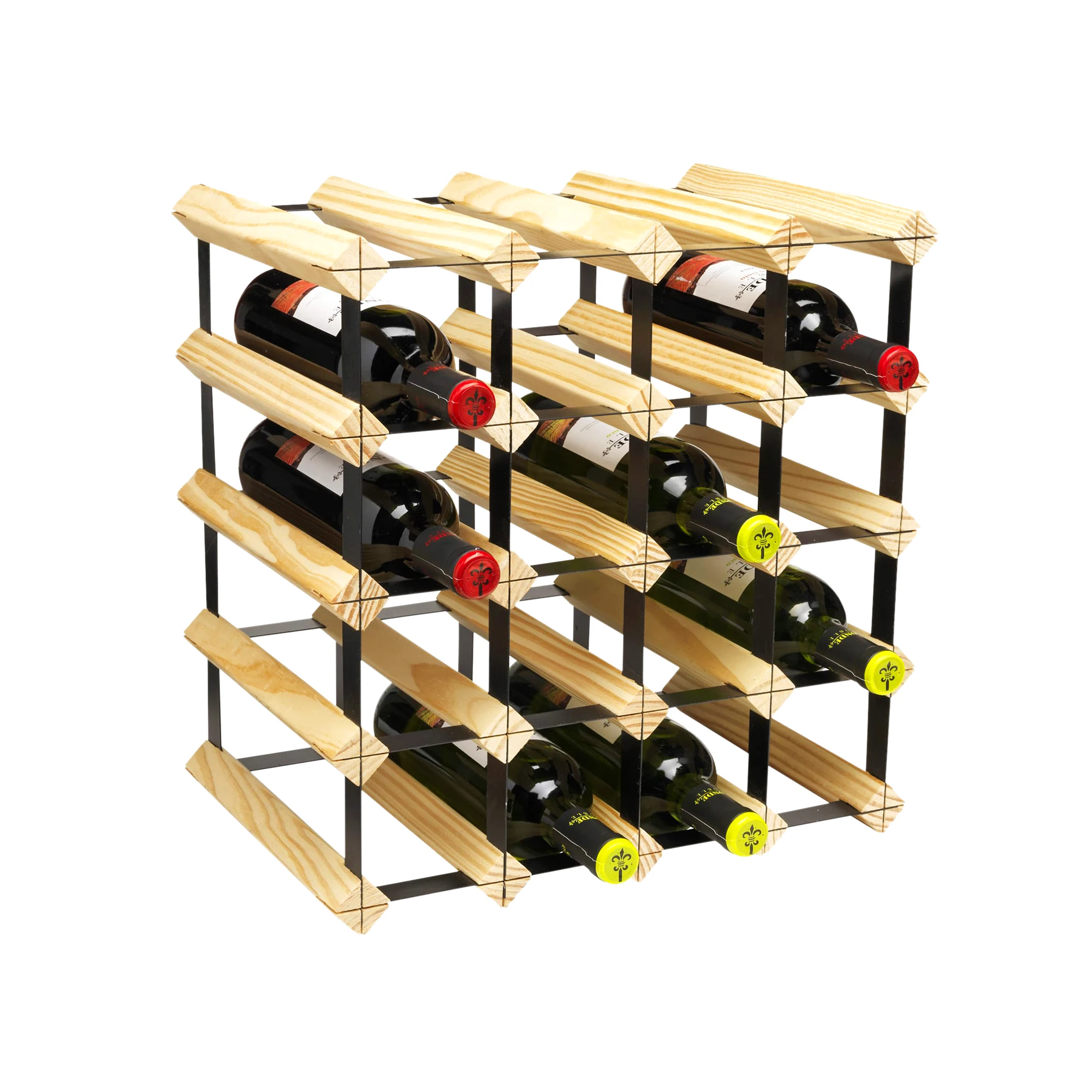 Home Hotel Restaurants Bar Table Decoration Wooden Wine Rack With Metal ...