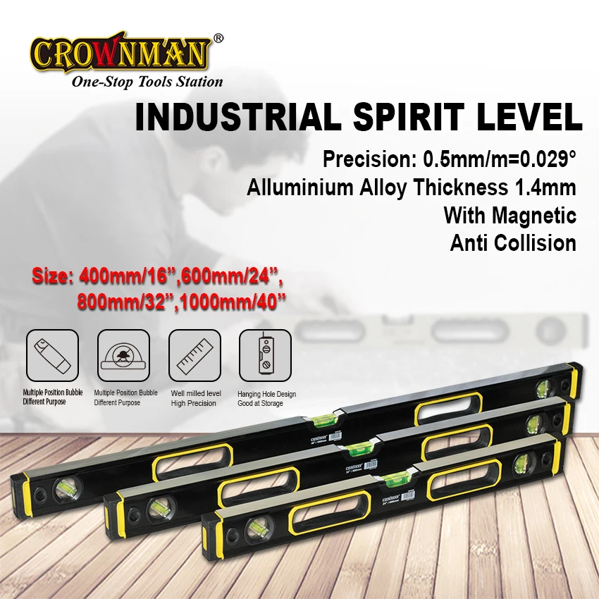 CROWNMAN Torpedo Level - Precision Aluminum Magnetic Tool