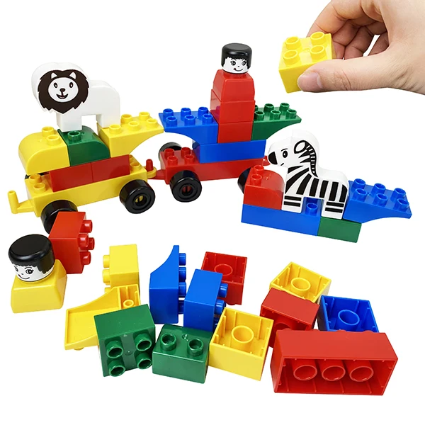110 Pcs Animals and Building Block Train Toys Educational Kids Children ...