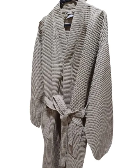 Turkish Waffle Pique Bathrobe Robe Towel Hooded Quick Drying Cotton ...
