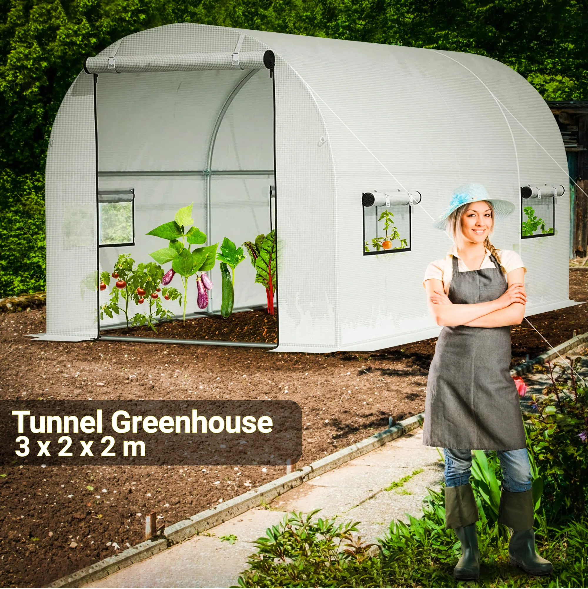 Portable Walk-in Tunnel Greenhouse Agricultural & Garden Greenhouses ...