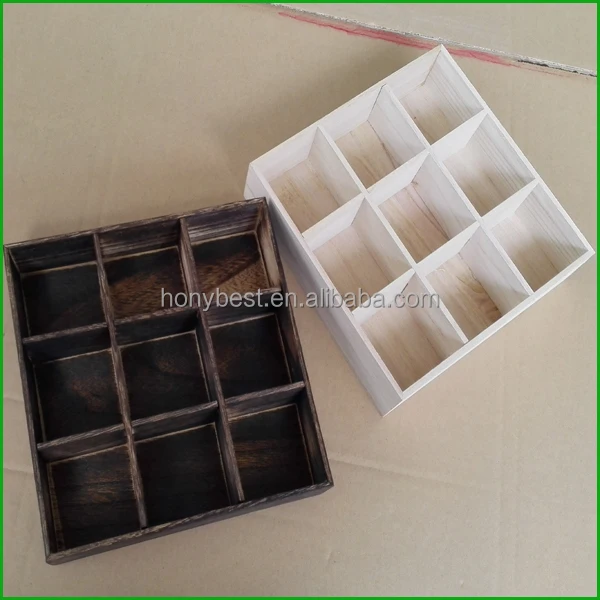 Multifunction 9 Grids Organizers Stackable Wooden Jewelry Tray W ...