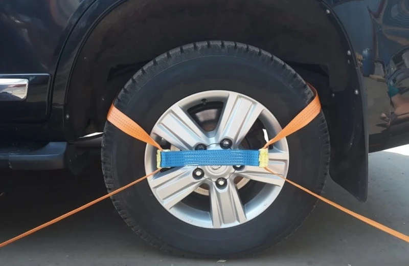 Car Transportation Auto Hauling Wheel Strap Tire Ratchet Tie Down Strap ...