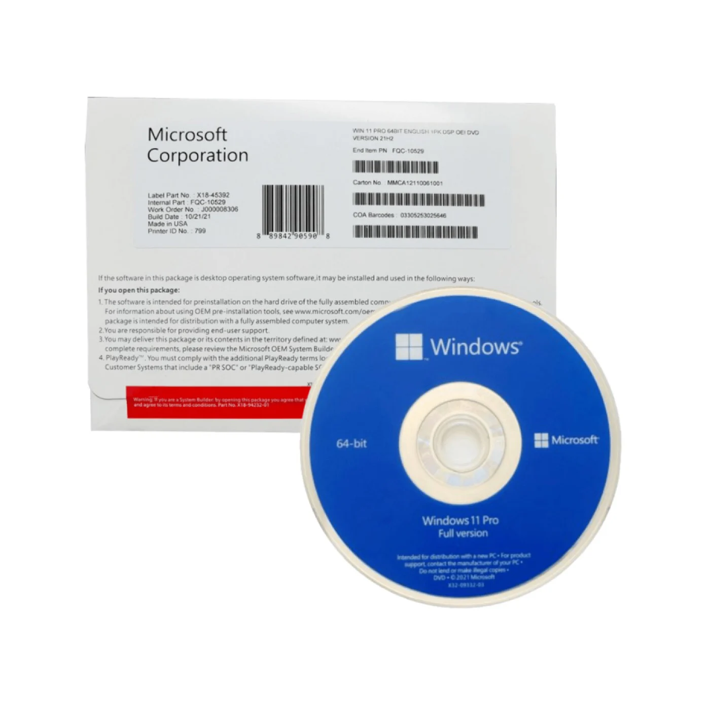 Windows 11 Professional OEM DVD 64 bit | English | 1 PC| Alibaba.com