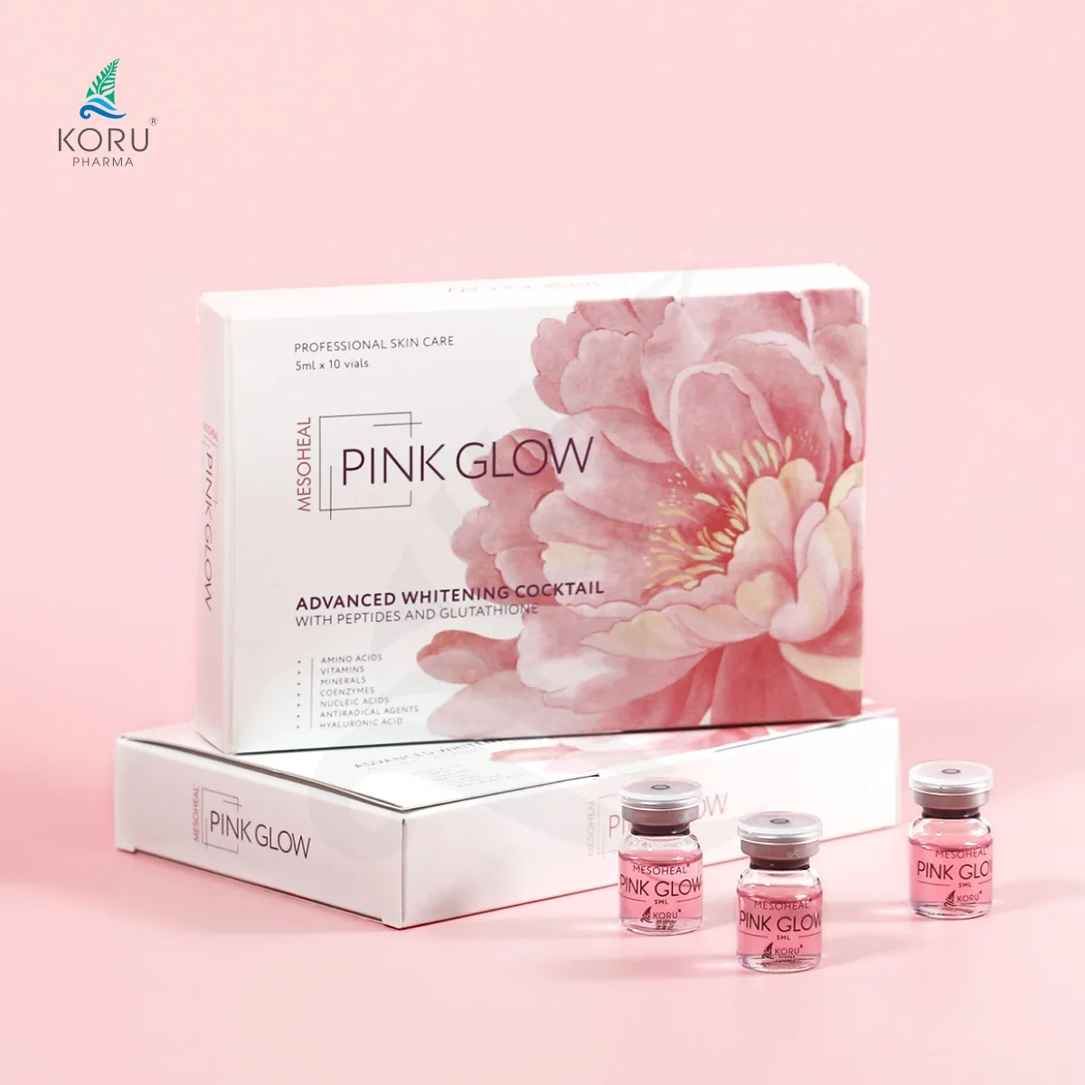 韩国亮化疗法由抗衰老的koru Pharma皮肤肽中胚层粉红色发光中胚层疗法血清ampollas 10bo驱动 - Buy 粉红色发光 ...