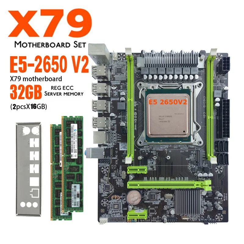 Lga 2011 X79 Pro Motherboard With E5 2650v2 Processor Set Kit 2pcs * 16gb = 32gb Ddr3 Sever ...