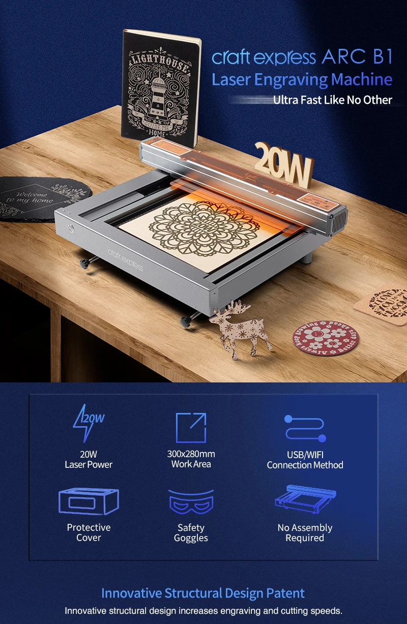 Craft Express ARC-B1 Laser Engraving Machine - High Safety