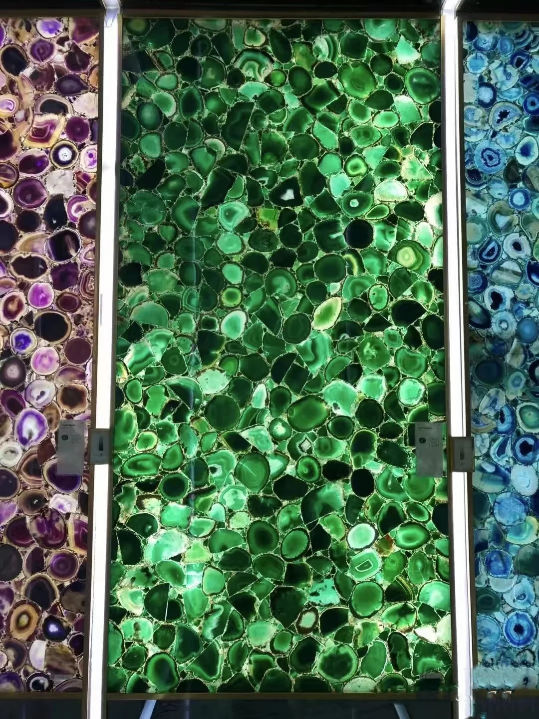 Factory Price Translucent Large Green Agate Slab Backlit Precious ...