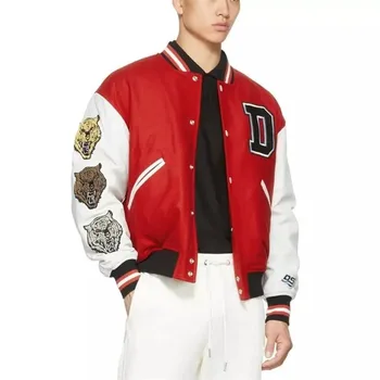 Red Color Blank Letterman Jacket Black Men Plain All Varsity Wholesale ...