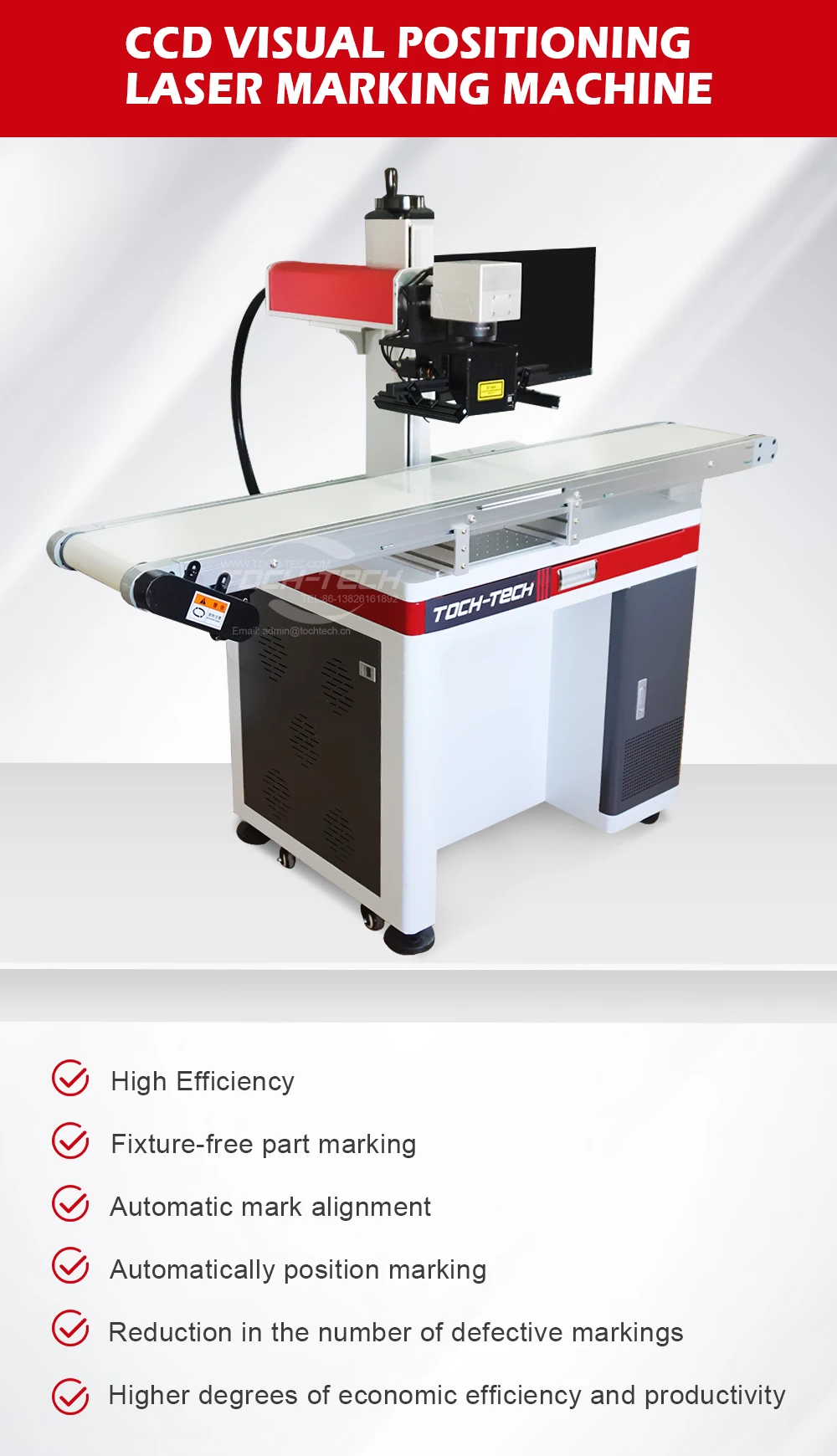 Flying Fiber/co2/uv Laser Marking Machine with CCD Camera