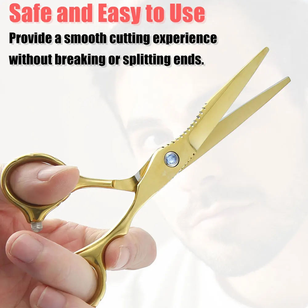 Hand Made Straight Fancy Barber Scissor Customized Logo Design Gold ...