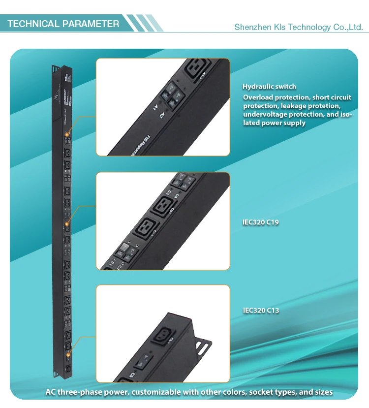 KLS Mater Smart Network Server Rack Cabinet Custom PDU C19 Meter ...