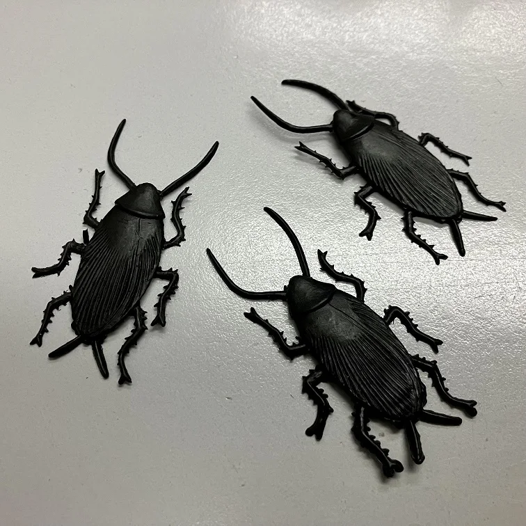 Oem Halloween Creature Pvc Black Cockroach 12pcs Set Funny Scary Spooky ...