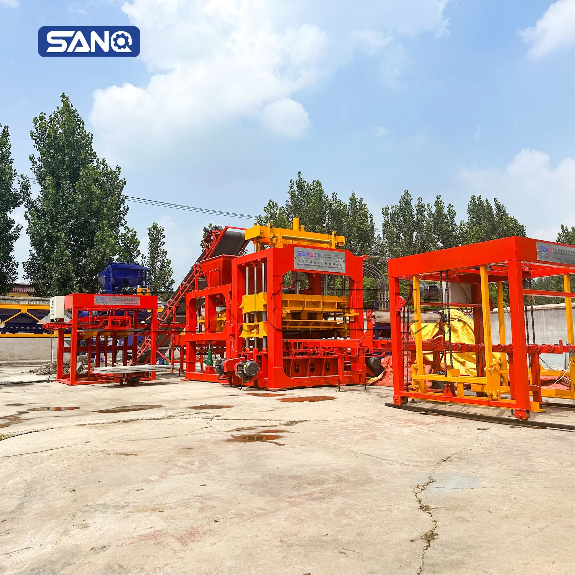 QT12-15 Fully Automatic Concrete Block Machine Hollow Paving Block ...
