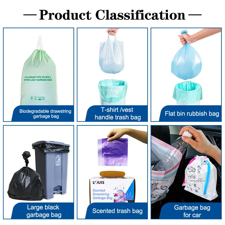 Wholesale Biodegradable Disposable Plastic Dustbin Bag
