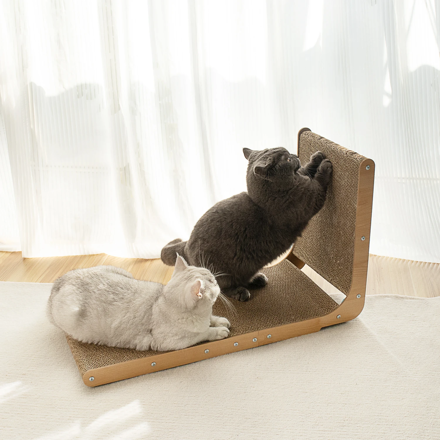 High-Density L-Shape Cat Scratching Boards Corrugated Paper Pads with ...