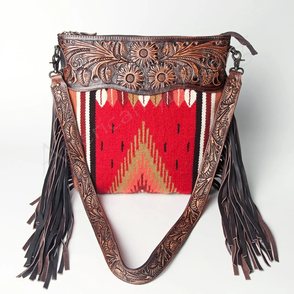 Bohemian Vintage Style Western Saddle Blanket Crossbody Bag Fully Hand ...