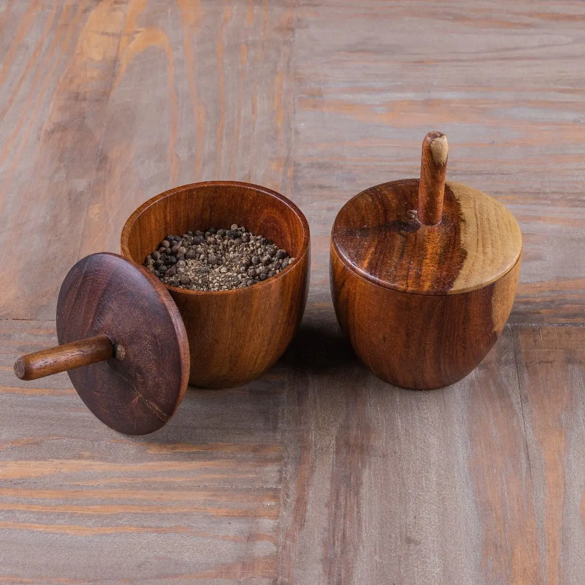 Acacia wood storage containers wood jar with lid natural canistar jars ...