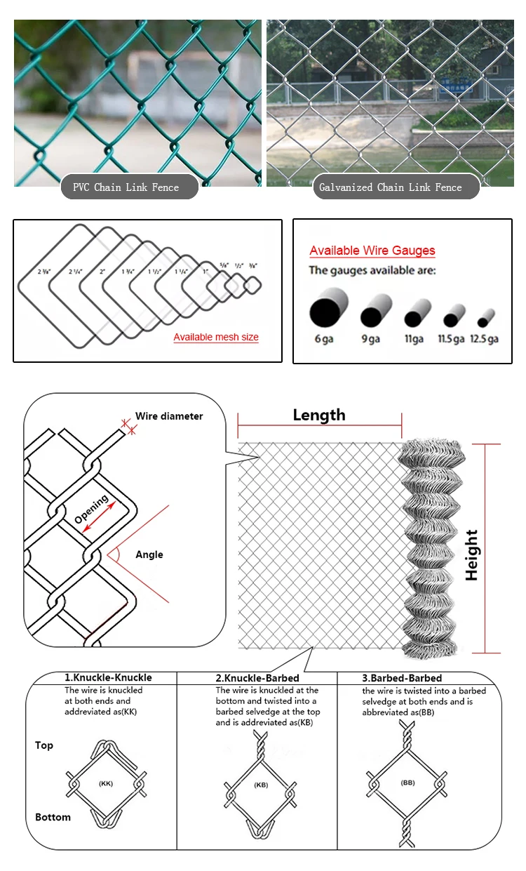 Pvc Coated Farm Galvan 6ft Cyclone Diamond Wire Mesh Chain Link Fence ...