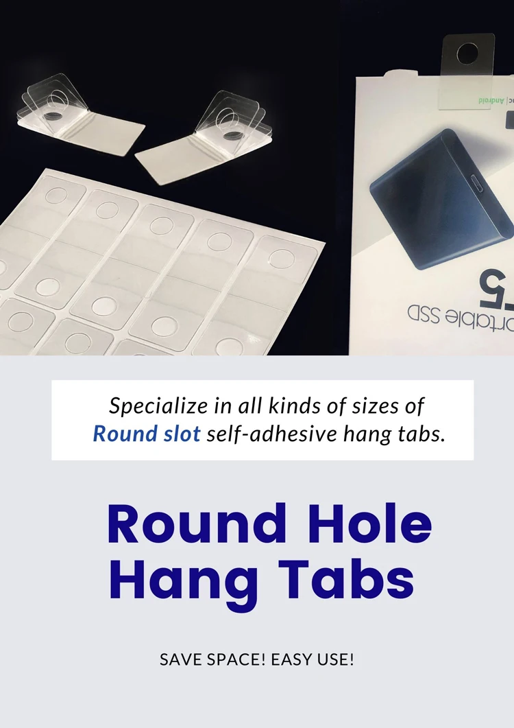 Plastic Circular Shape Hang Tabs - Buy Self-adhesive Round Hang Tabs ...