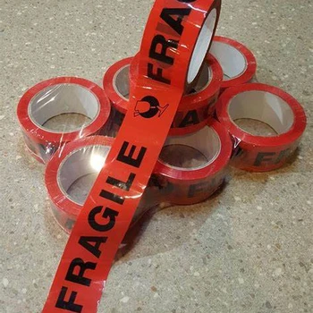 Red Color Fragile Tape Logo Customized Printing Bopp Packing Adhesive ...