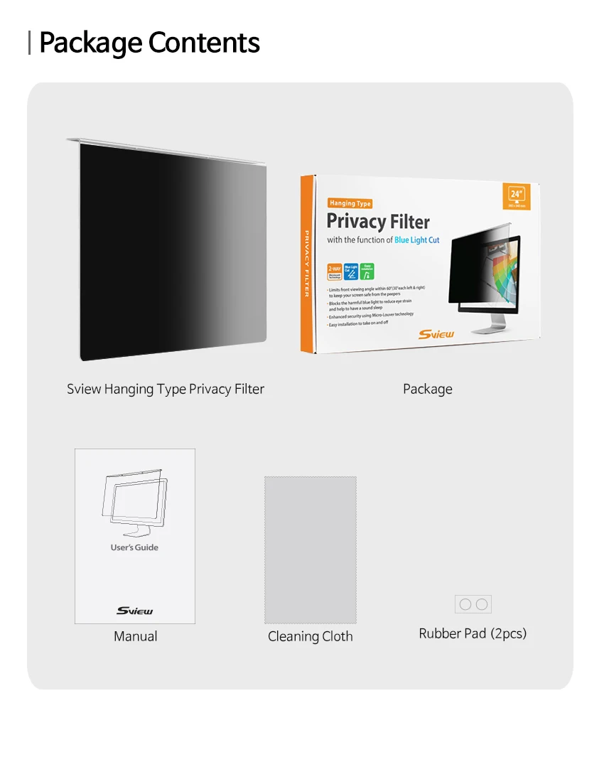 Sview Lcd Panel Hanging Type Privacy Filter Anti-spy Screen Eye ...