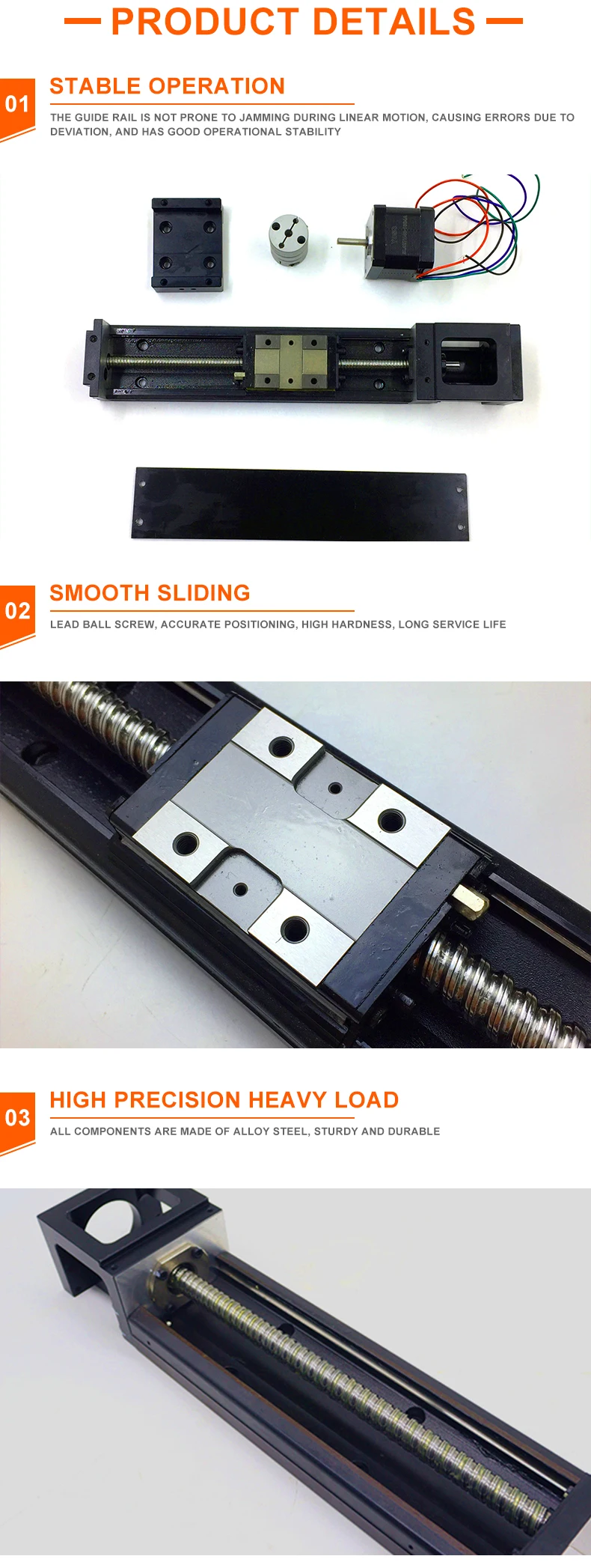 Ball Screw Linear Guide Sliding Module Linear Actuator Kit KK Module Single Axis Robot for 3D ...