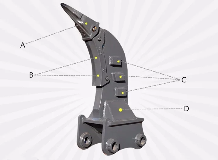 Excavator Custom 1-3 Tooth Ripper China Factory Hydraulic Vibro Ripper ...