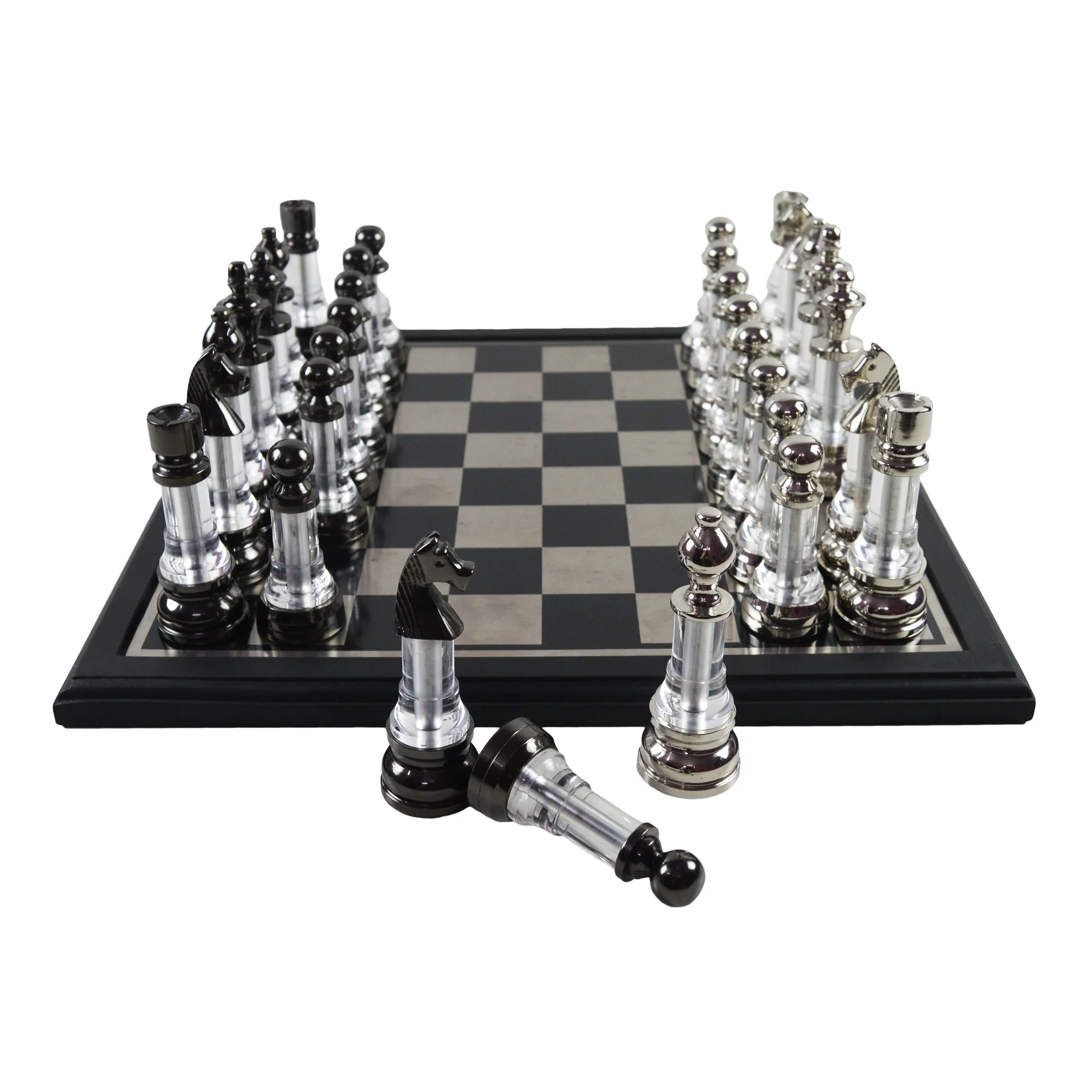 Tableware Mind Game Royal Metal Chess Set With Shiny Finishing Design ...