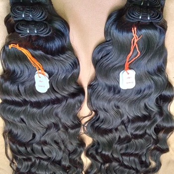 Natural Silky Wavy South Indian Temple Hair Extensions Double Wafted ...