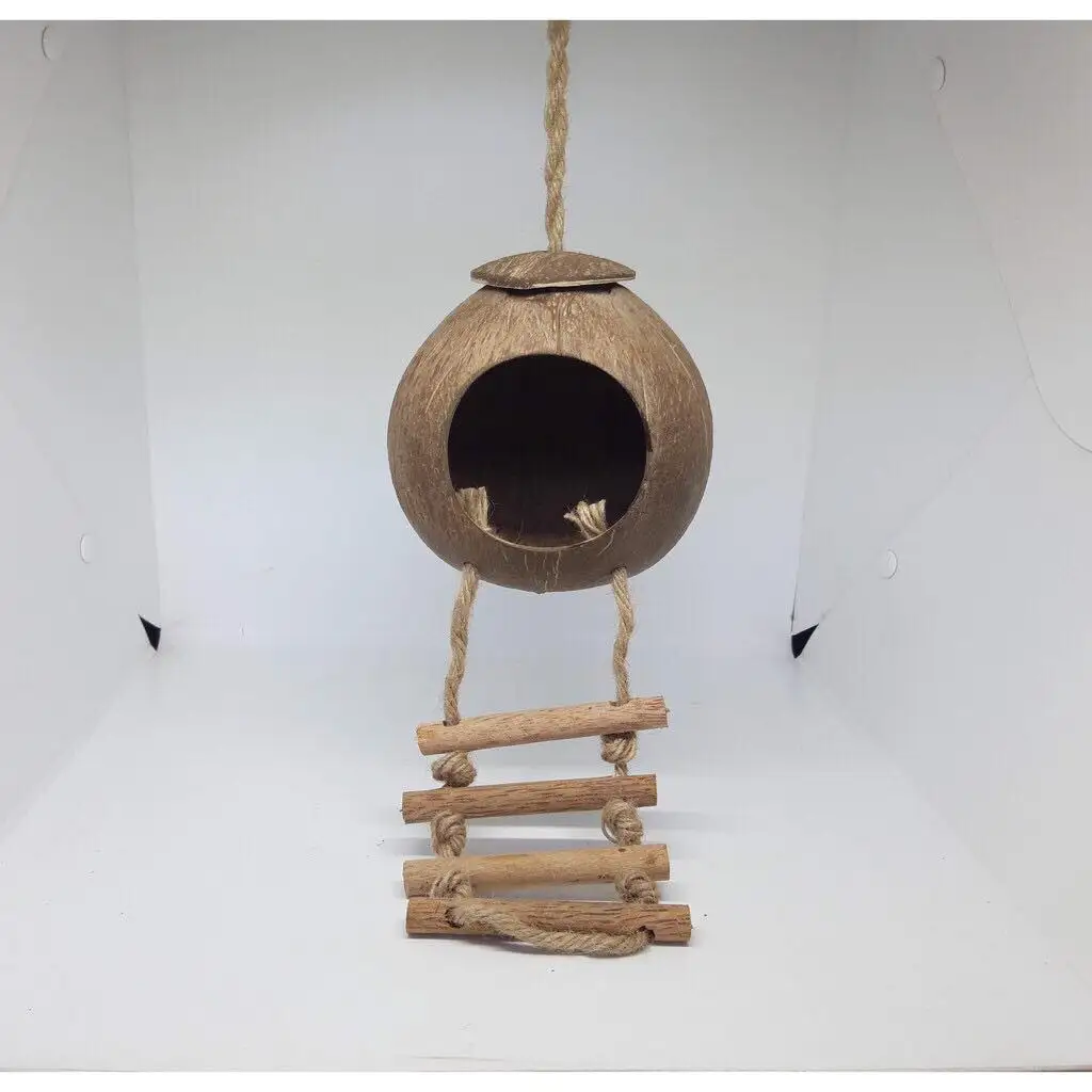 Hanging Coconut Shell Bird House For A Hamster Bird Cage Toy Pet Bird ...