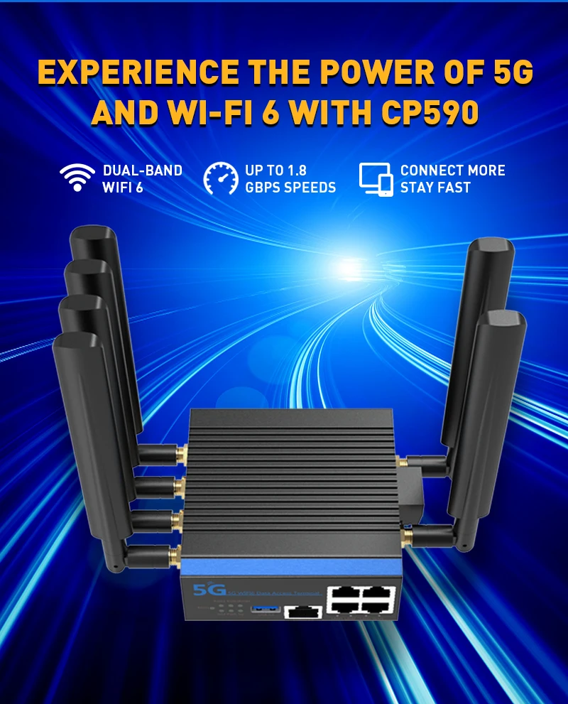 Suncomm New Industrial 5g Cellular Router Wi-fi 6 Multi-lan Detachable ...