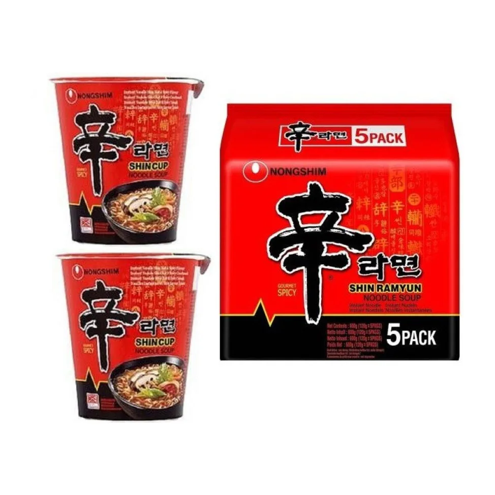 Nongshim Shin Ramyun Spicy Beef Ramen Noodle Soup Big Bowl,4oz X - Buy ...