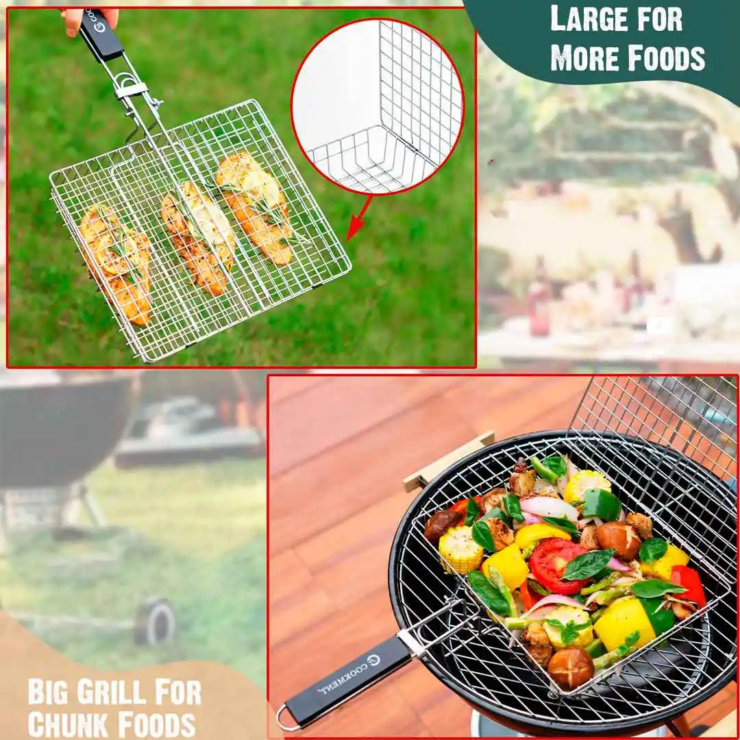 Stainless Steel Folding Grill With Removable Handle Perfect Bbq ...