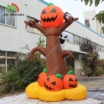 8 Ft Inflatable Pumpkins Ghost Tree Halloween Yard Outdoor Party ...