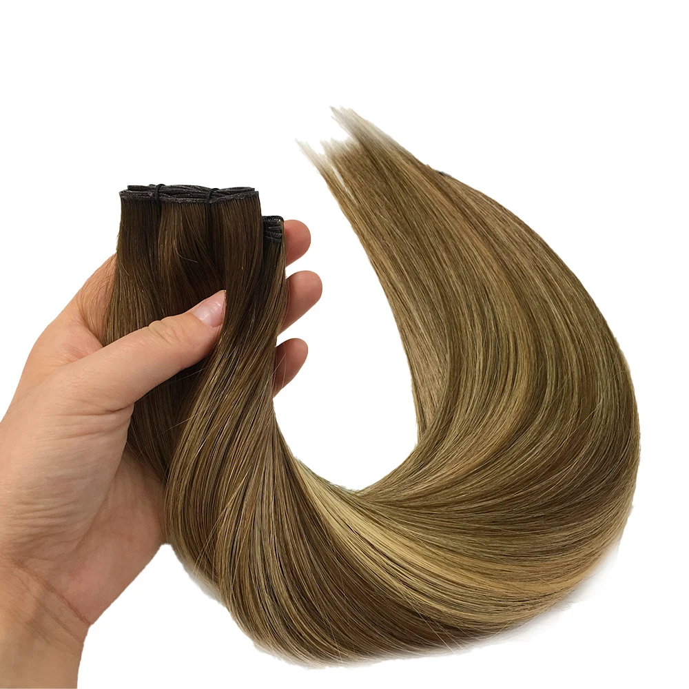 Good Quality New Hair Weft No Return Hair Flat And Thin Weft Thick End ...