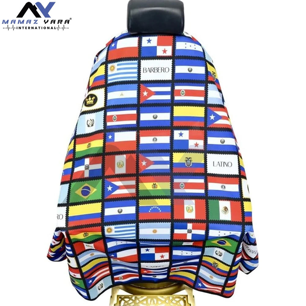 Professional Barber Cape Flags Design - Capa De Barbero Latino for ...