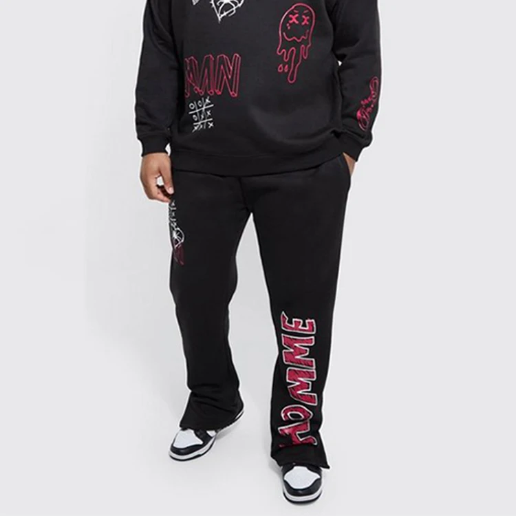 OEM Wholesale Custom Plus Size Graffiti Printed Tracksuit Sweatshirt ...