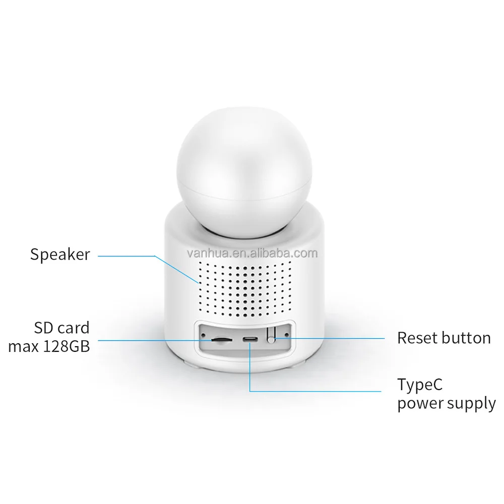 V360 Pro PTZ Wi-Fi Security Camera with 2.8" Screen & Two-Way Audio, OEM