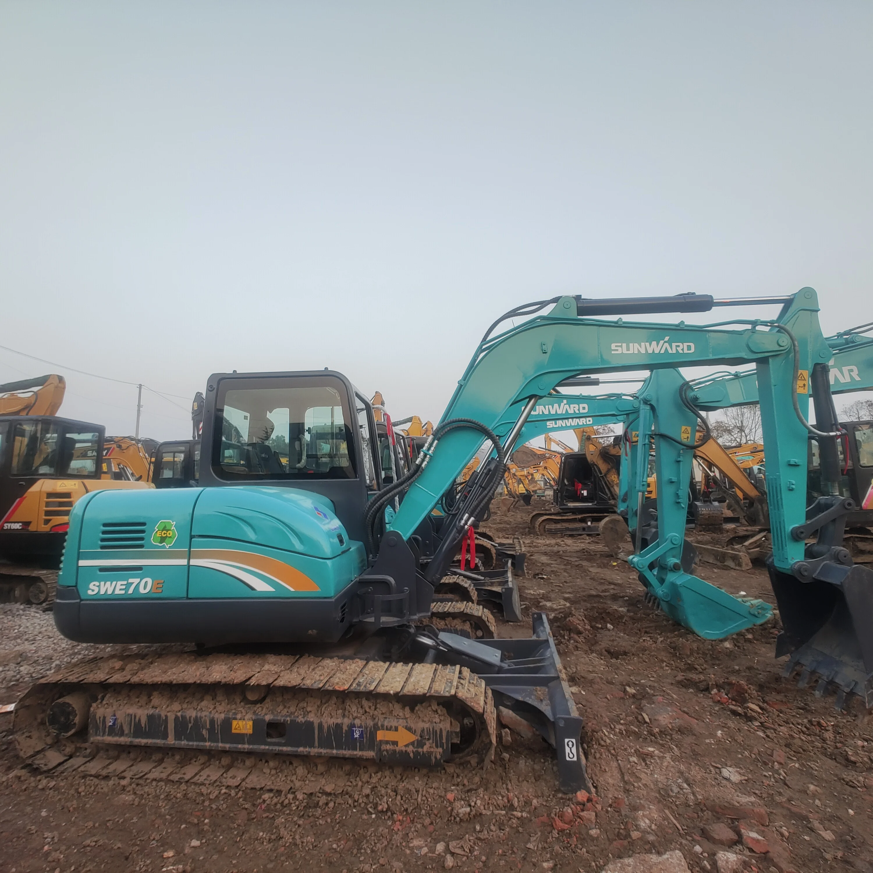 Hot Sale Backhoe Digger Sunward Swe70 Digging Machine With Lightly Used ...