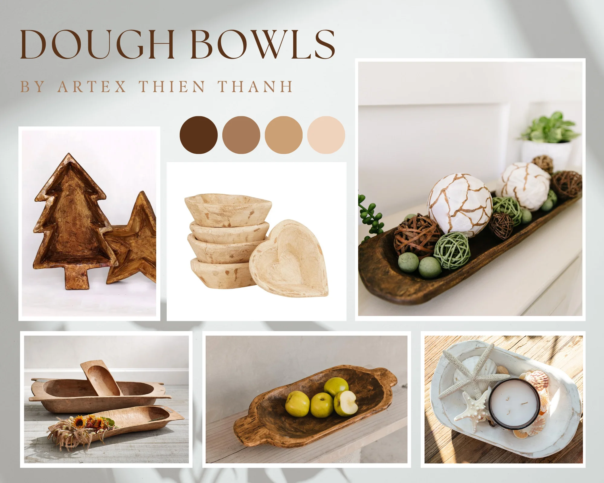 Wooden Dough Bowl Wholesale Farmhouse Brown Rustic Dough Bowl For ...
